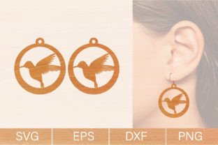 Flying Bird Wood Earrings Laser Cut SVG Graphic by ...