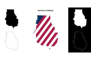 Indiana County Outline Maps Graphic by davidzydd · Creative Fabrica