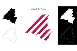 Louisiana Parish Outline Maps Graphic by davidzydd · Creative Fabrica