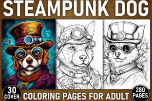280+ Steampunk Dog Coloring Pages Graphic by Asma Store · Creative Fabrica