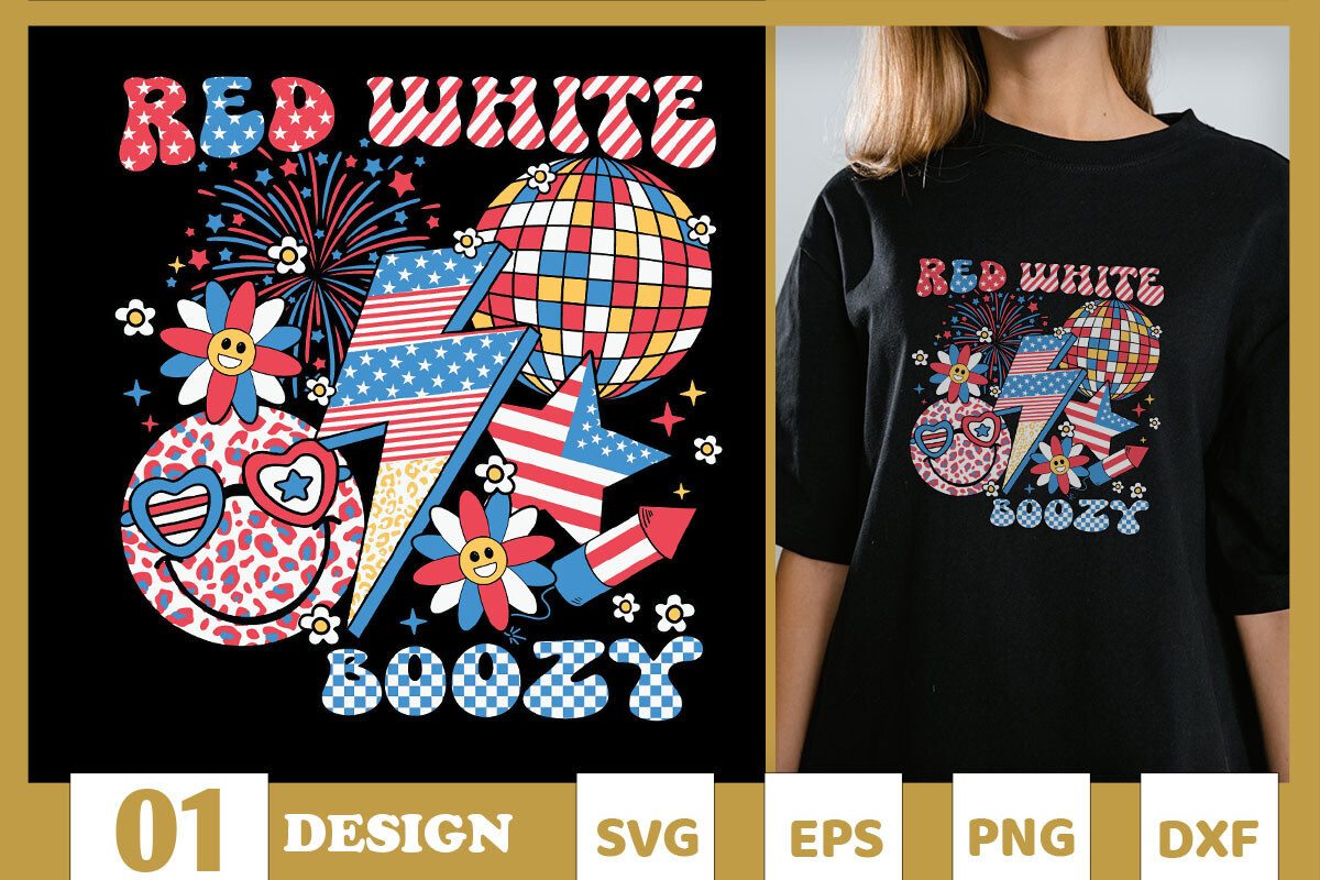Red White Boozy Party in the USA SVG Graphic by Skinite · Creative Fabrica