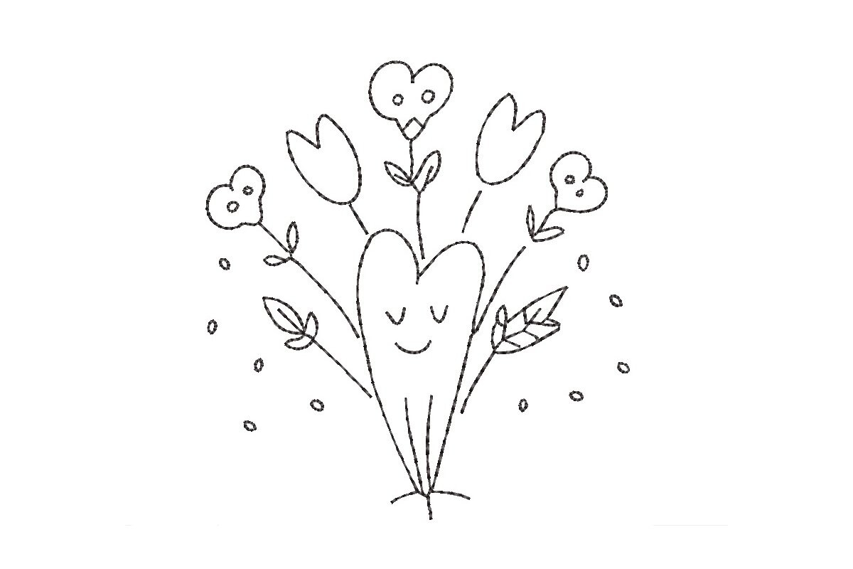 Flowers Bean Stitch Embroidery Design · Creative Fabrica