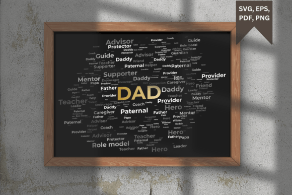 Dad Word Cloud Art SVG Graphic by The Grateful Studio · Creative Fabrica