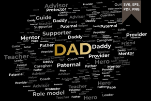 Dad Word Cloud Art SVG Graphic by The Grateful Studio · Creative Fabrica