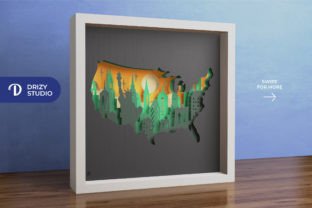 American Map 3D Shadow Box · Creative Fabrica