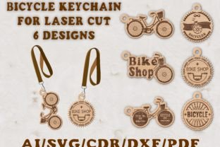 Bicycle Keychain for Laser Cut · Creative Fabrica