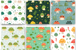 Cartoon Mushroom Digital Paper Pack Graphic by Art.X · Creative Fabrica