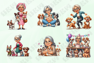 Funny Crazy Dog Lady Clipart Graphic by HBM Clipart · Creative Fabrica
