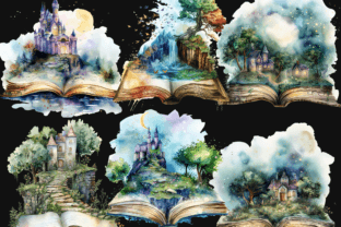 Watercolor Fantasy Books Clipart Graphic by altendi · Creative Fabrica
