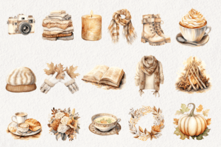 Watercolor Neutral Autumn Clipart Graphic by Enchanted Marketing ...