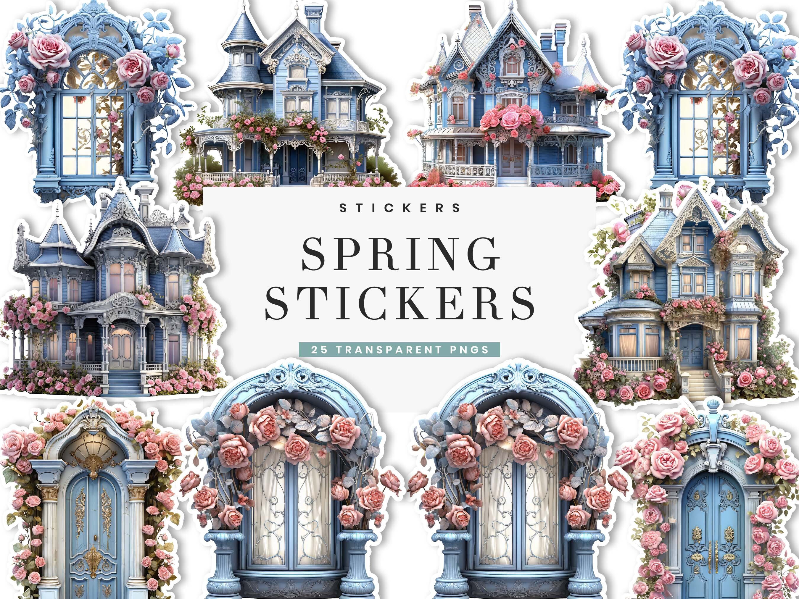 Spring Countryside Stickers Pack Graphic by busydaydesign · Creative ...