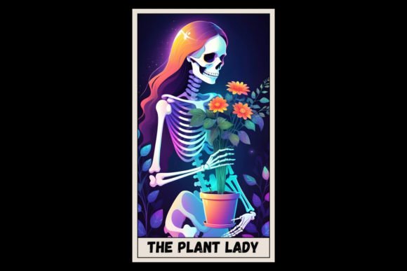 The Plant Lady Skeleton Tarot Card Graphic by yaseenbaigart · Creative ...