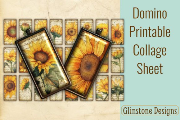 Sunflowers 1 X 2 Inches Dominoes Graphic by Glinstone Designs ...