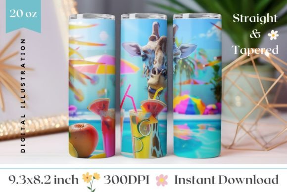 Giraffe Sublimation Tumbler Wrap Design Graphic by Ailirel Design ...