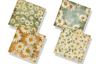 Daisy Vintage Digital Paper Bundle Graphic by Regulrcrative · Creative ...