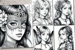 Gothic Beauties Coloring Book Graphic by ADCPArt · Creative Fabrica