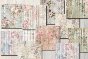 Vintage Shabby Chic Digital Paper Pack Graphic by craftsmaker ...