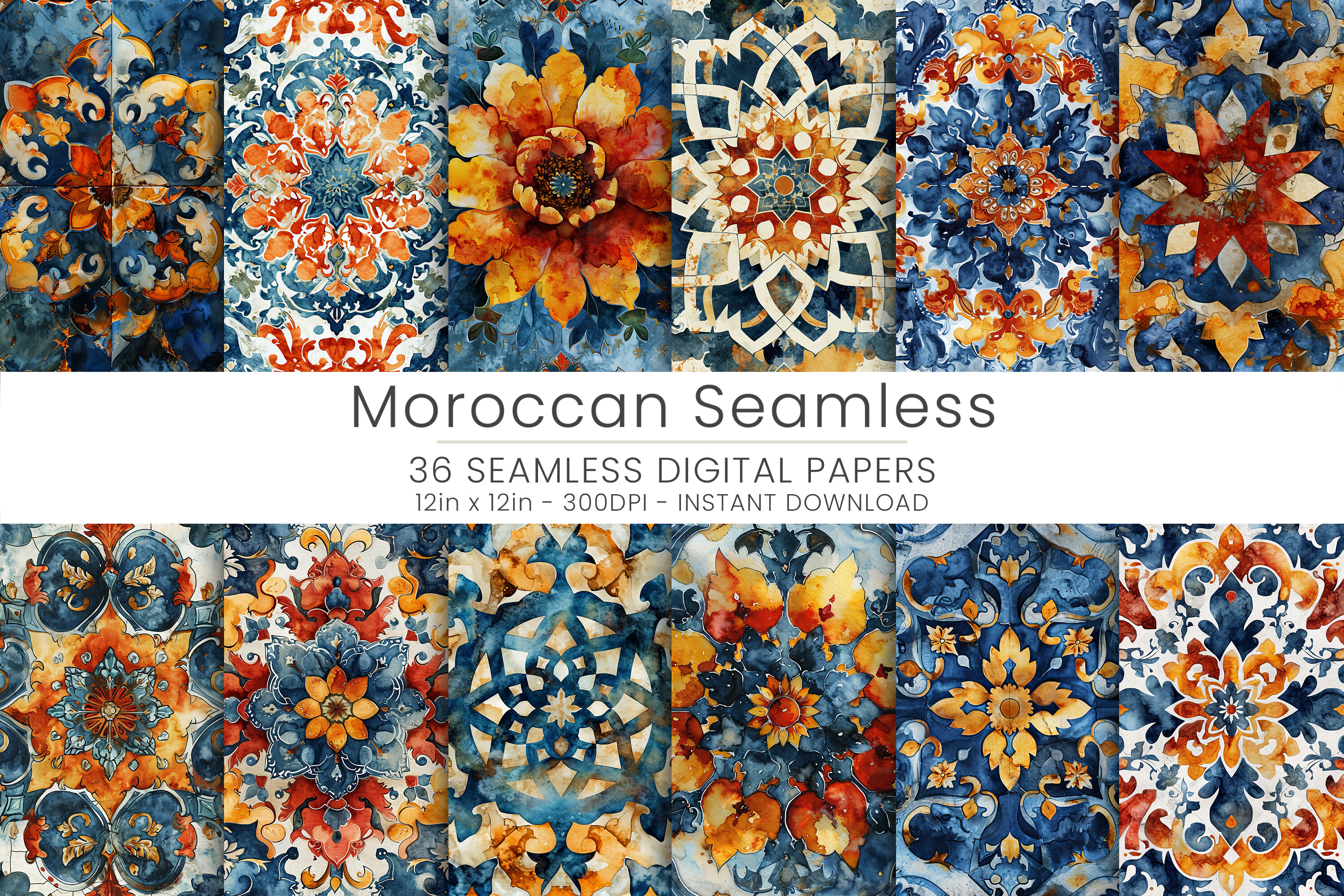 36 Moroccan Seamless Digital Paper Graphic by MettoDigitalPaperArt ...