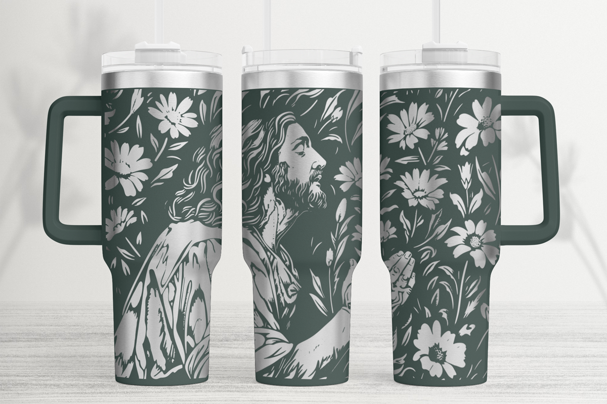 Jesus Christ 40oz Laser Tumbler Wrap SVG Graphic by Think Plus Tumbler ...