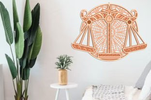 Libra Zodiac Decorative Cut Template · Creative Fabrica