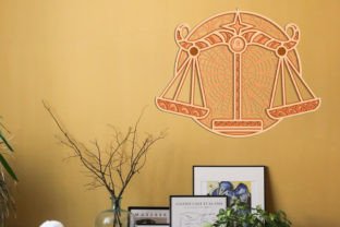 Libra Zodiac Decorative Cut Template · Creative Fabrica