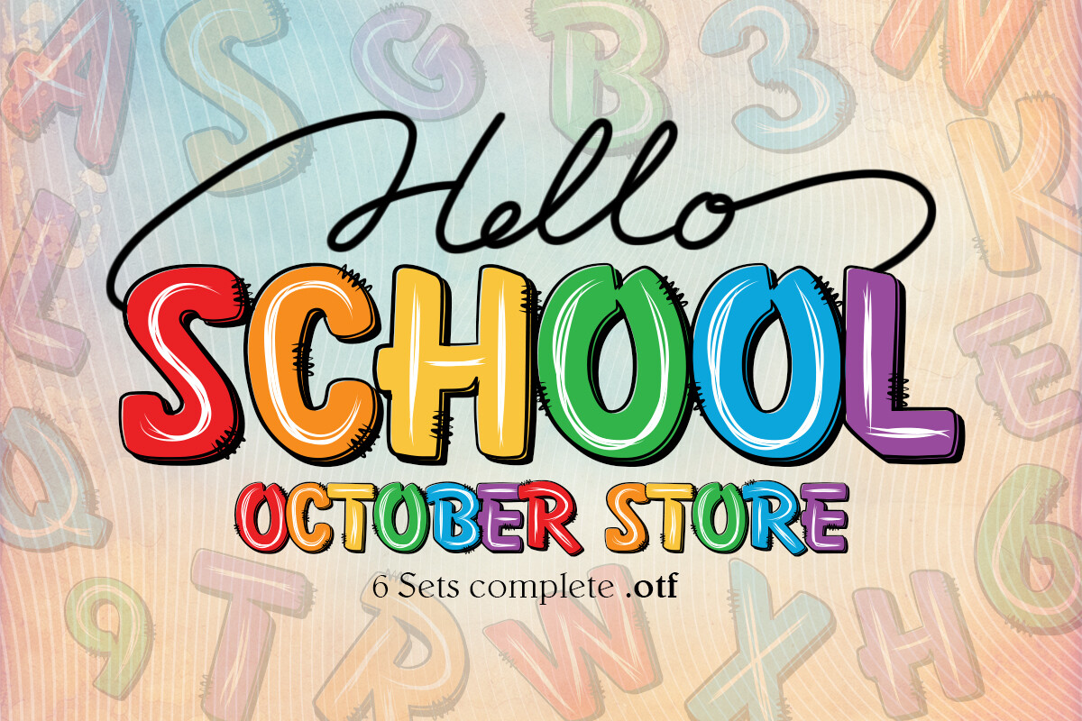 Hello School Font by october.store · Creative Fabrica