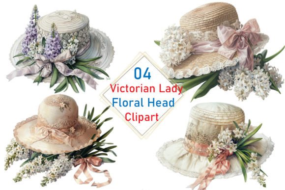 Victorian Lady Floral Head Clipart Set Graphic by Print Market Designs ...