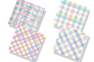 Pastel Gingham Digital Papers Bundle Graphic by Regulrcrative ...
