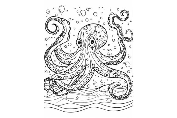 Octopus Coloring Page for Adults Graphic by Forhadx5 · Creative Fabrica