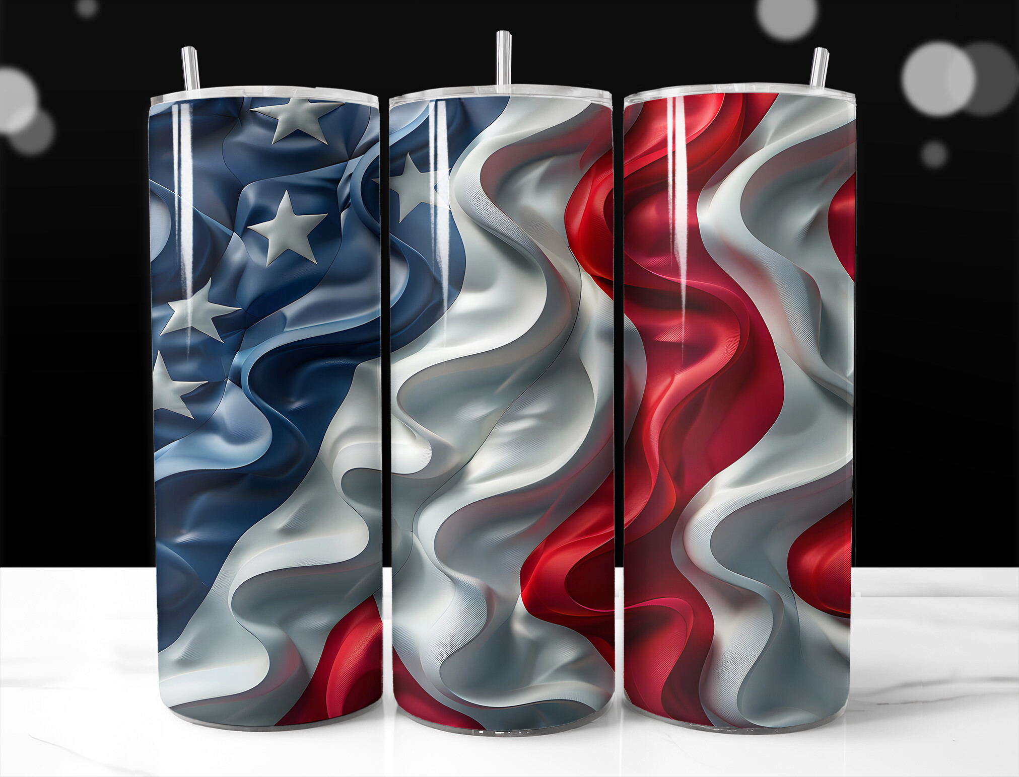 American Flag, 3D Design, Tumbler Wrap Graphic by Attractions Artist ...