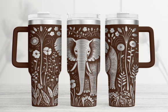 Elephant 40oz Laser Tumbler Wrap SVG Graphic by Think Plus Tumbler ...