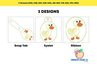 Cartoon Duck ITH KeyFob Snaptab · Creative Fabrica