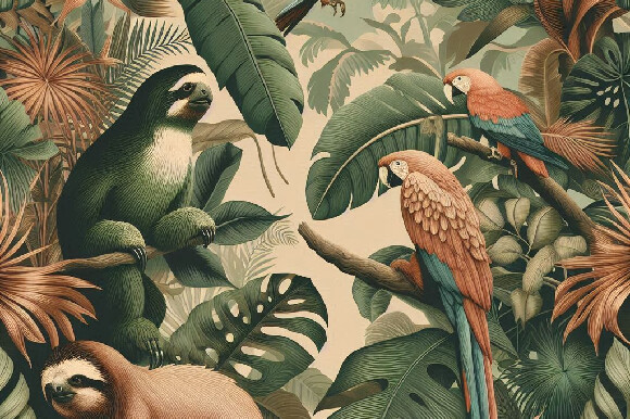 Retro Rainforest Canopy Design Pattern Graphic by Printlovelyy ...