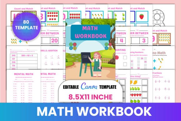 Editable Math Workbook for Kids Canva Graphic by munjixpro · Creative ...