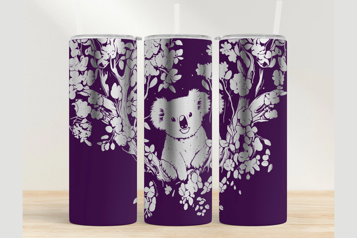 Koala 20oz Laser Tumbler Wrap SVG Graphic by Think Plus Tumbler ...