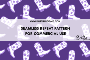 Purple Cowboy Boots Seamless Pattern PNG Graphic by dottiedigitals ...