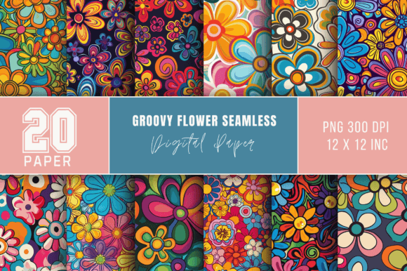 Blue & White Floral Digital Paper Bundle Graphic by Regulrcrative ...