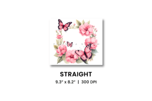 Pink Floral Sublimation Tumbler Wrap PNG Graphic by Finiolla Design ...