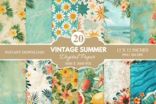 Summer Digital Papers Bundle Graphic by Regulrcrative · Creative Fabrica