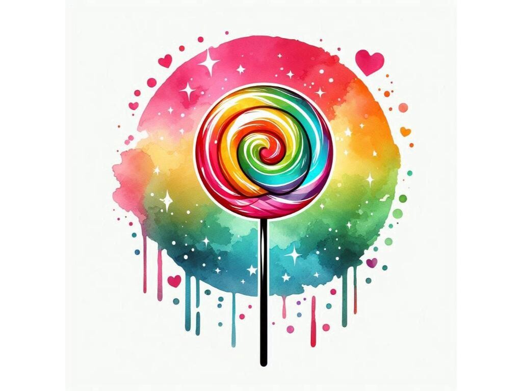 - 🍭 Lollipop with a Rainbow Gráfico por clipartguru · Creative Fabrica