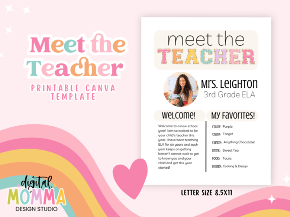 Meet the Teacher Canva Template Graphic by Digital Momma · Creative Fabrica