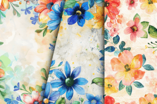 Watercolor Flower Medley Digital Paper Graphic by Regulrcrative ...