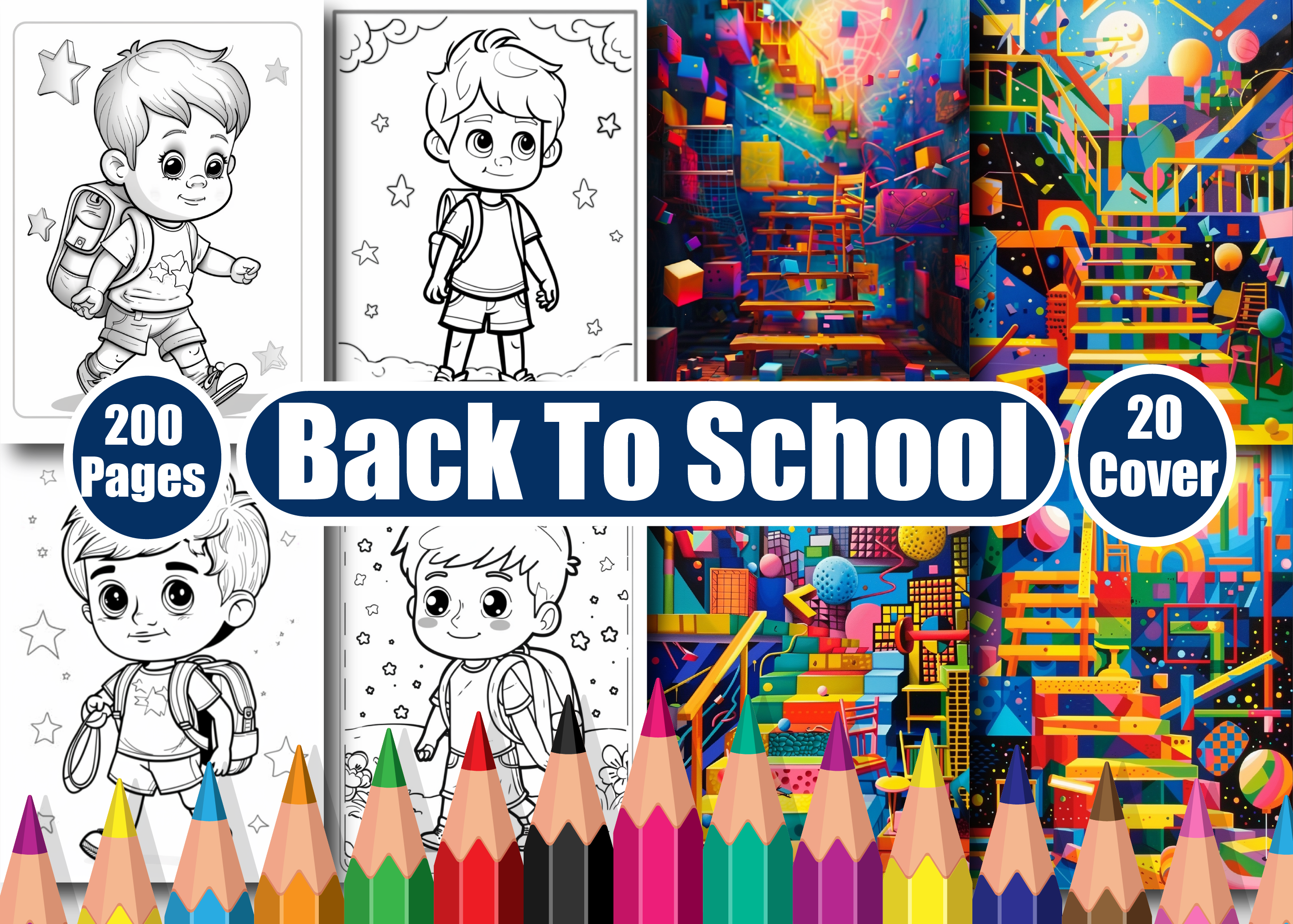 Back to School Coloring Book for Kids Graphic by Design Home · Creative ...