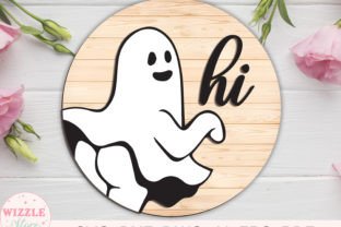 Ghost Halloween Welcome Sign Cut File · Creative Fabrica