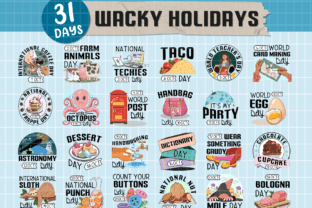 October Wacky Holidays, 31 PNG Stickers Graphic by digitalplannerland ...