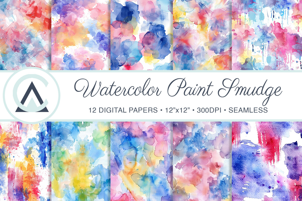 Seamless Watercolor Paint Smear Splatter Graphic by ArtCursor ...