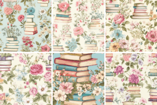 Pastel Floral Books Seamless Pattern Graphic by Juniper Moon · Creative ...
