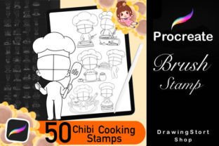 50 Procreate Chibi Cooking Poses Stamps Graphic by DrawingStoryShop ...