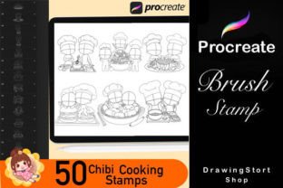 50 Procreate Chibi Cooking Poses Stamps Graphic by DrawingStoryShop ...