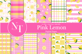 Pink Lemon Digital Paper Graphic by Nam Tiwa · Creative Fabrica
